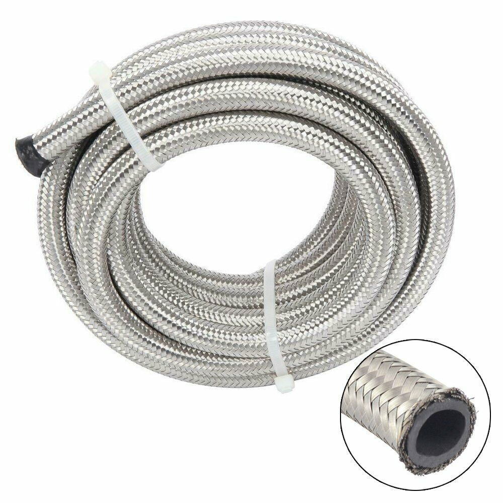 20FT Stainless Steel Braided Oil Fuel Line Hose w/10PC AN10 Swivel ...