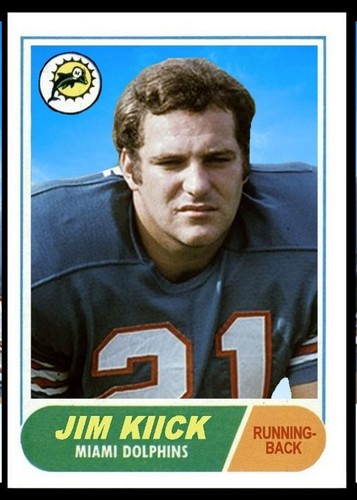 Jim Kiick Miami Dolphins 1968 Custom Made Football Art Card | eBay