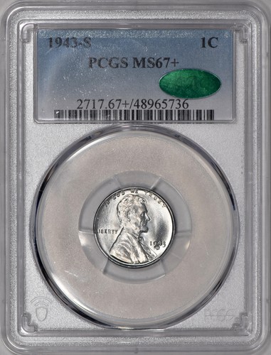 1943-S Lincoln Head One Cent 1c Steel Penny PCGS MS67+ CAC | eBay