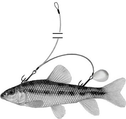 2 Quick Hit Fast Strike Live Bait Rigs Red Chrome Treble Hooks Pike ...