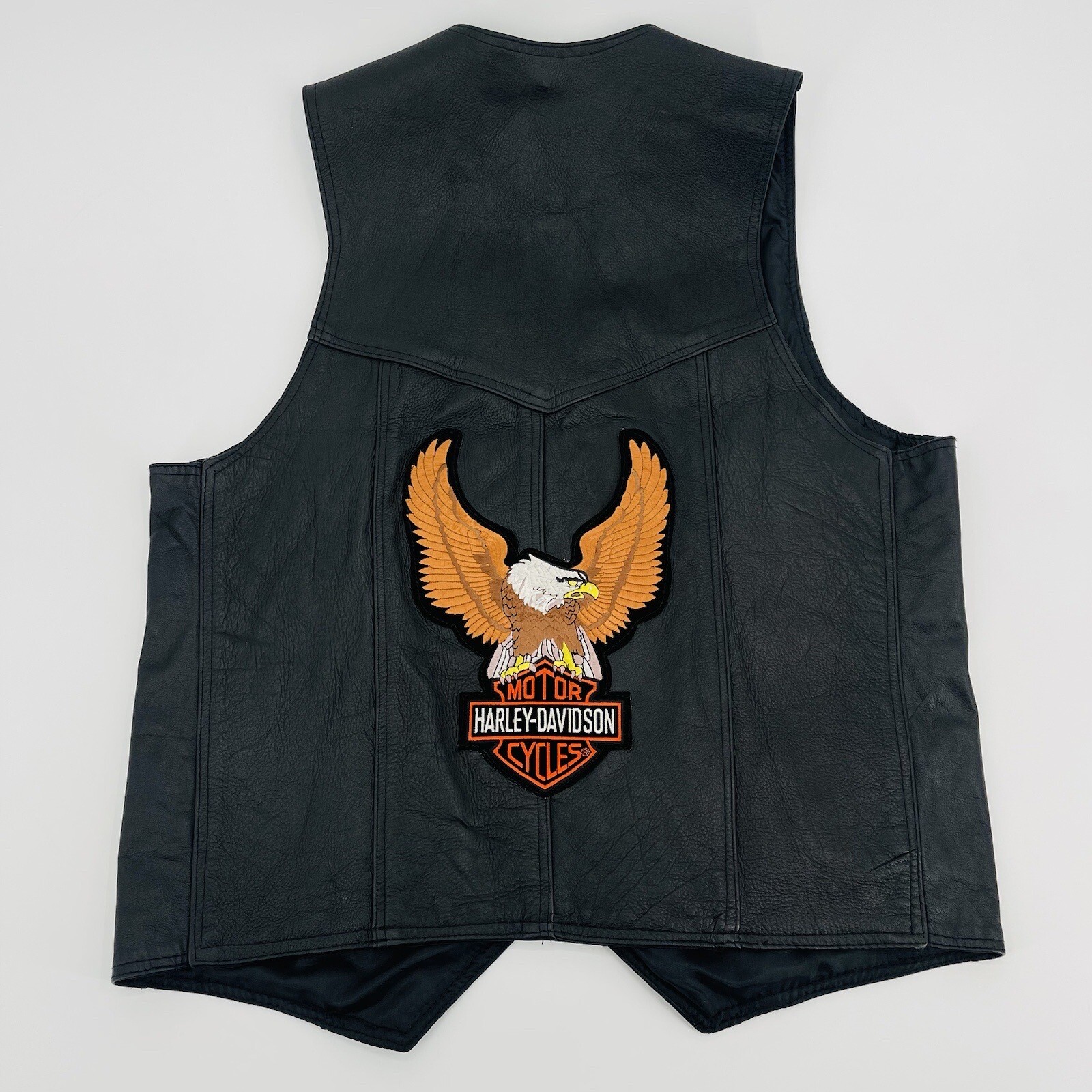 Pro Rider Harley Davidson Leather Vest Mens Size 44 E… - Gem