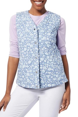 Isaac Mizrahi Live! Women's Quilted Cotton Vest Blue | eBay
