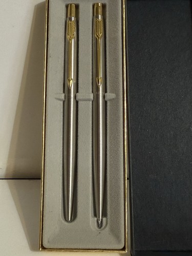Gillette Parker Classic Gold-Tone Stainless Steel Pen and Pencil 1998 ...