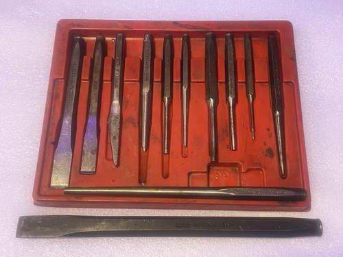 Snap-on Vintage 10 Pc + 2 Extra Punch & Chisel Set w/ Tray & Box USA | eBay