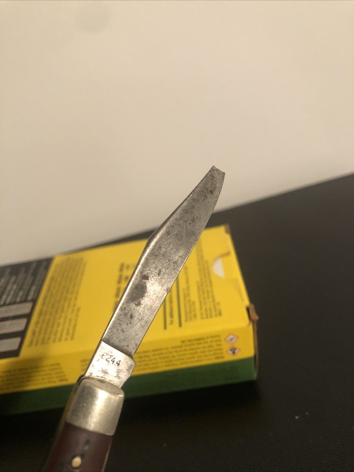 Case XX USA 6244 5 Dot? Pocket Knife - 2 Blade - Vintage Chipped Blade ...