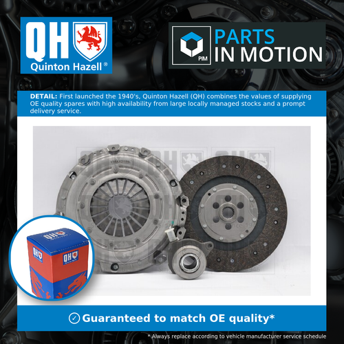 Clutch Kit 3pc (Cover+Plate+CSC) QKT4939AF Quinton Hazell 1367764 ...