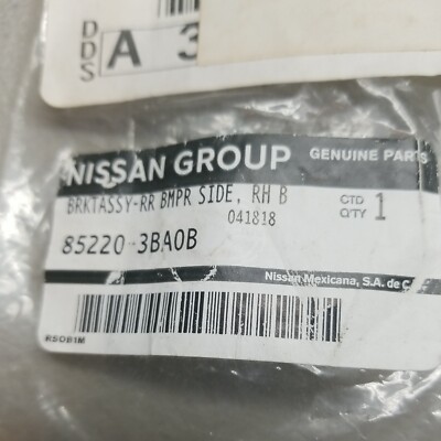 New Genuine OEM Nissan 85220-3BA0B RH Rear Bumper Inner Bracket 2012 ...