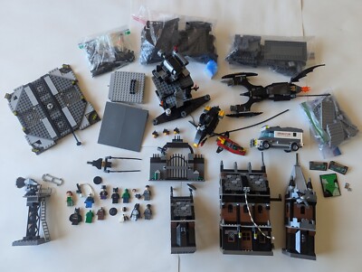 LEGO Batman 7785 Arkham Asylum, 7783 The Batcave, and minifigure lot ...