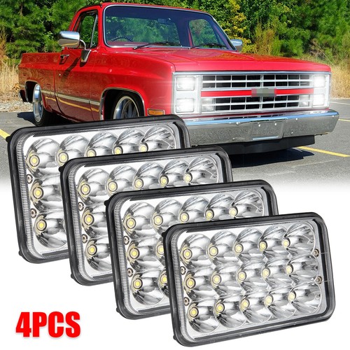 4x 4x6 Hi-Lo LED Headlights For 1981 1982 1983 1984 1985 1986 Chevy C10 ...