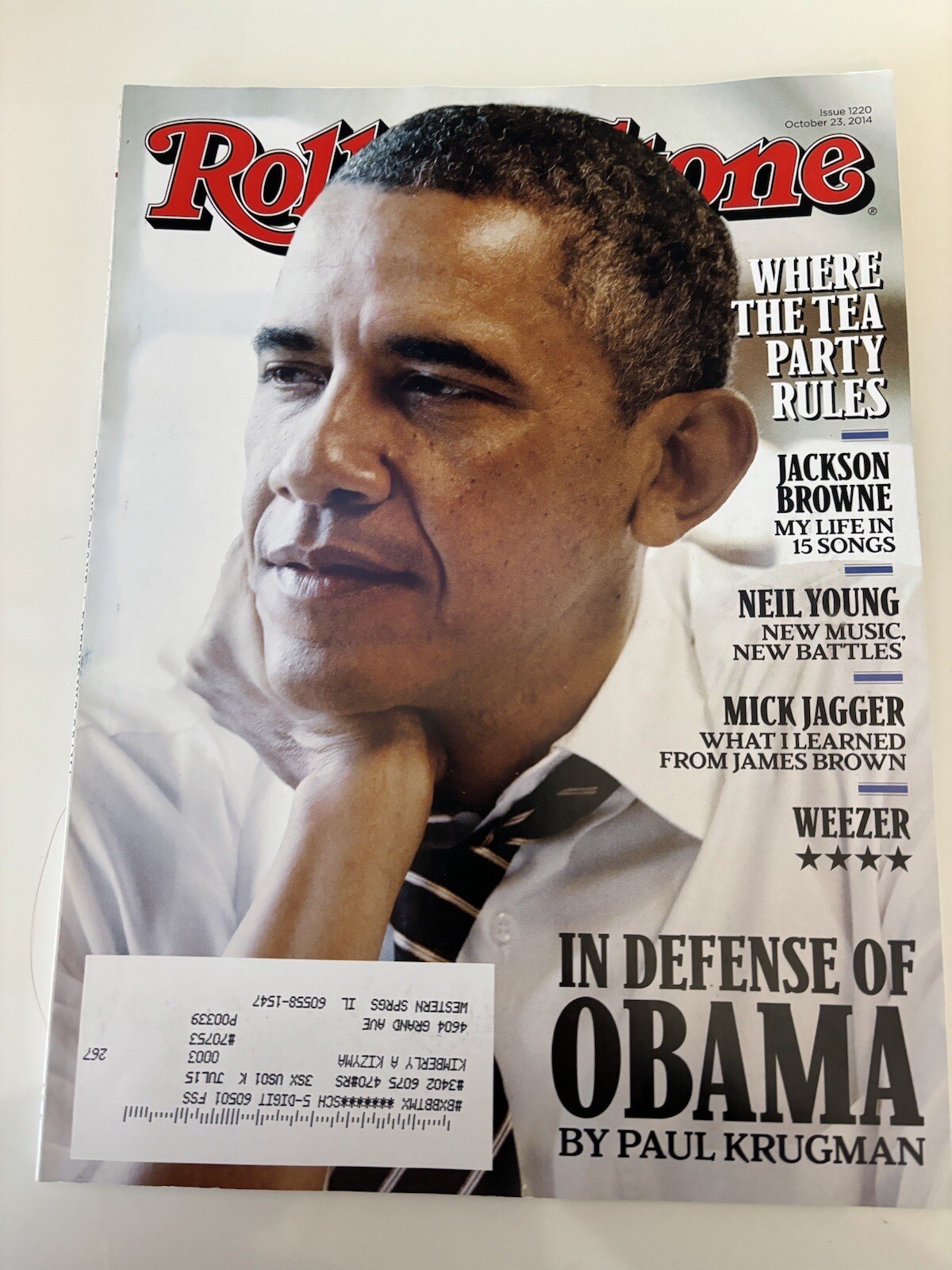 BARACK OBAMA October 2014 ROLLING STONE Magazine MICK JAGGER / NEIL ...