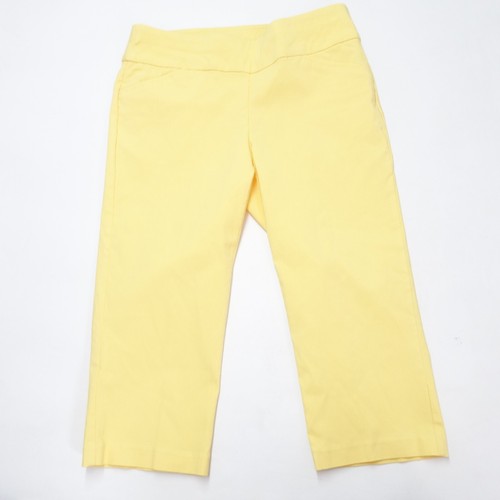 Slimming Christopher and Banks Cropped Pants Women's 4 Yellow Pull-On ...