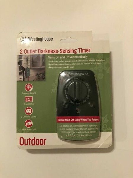 Westinghouse 2 Outlet Light Sensing Countdown Timer Outdoor T26442 for ...