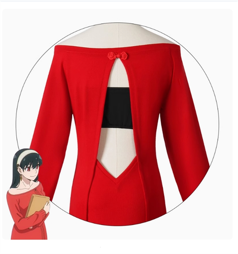 Anime SPY×FAMILY Yor Forger Red Daily Dress UniformCosplay Costume ...