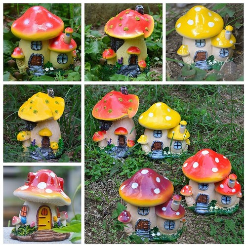 Fairy Garden Decor Toadstool Figurines Micro Landscape Miniature ...