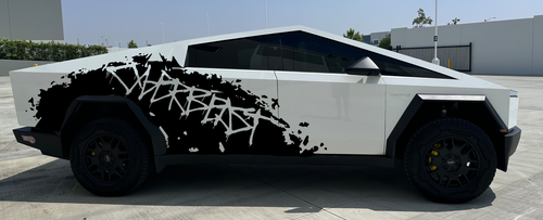 Tesla Cybertruck 2023-2025 Side Mud Cyberbeast Graffiti Graphic Decal ...