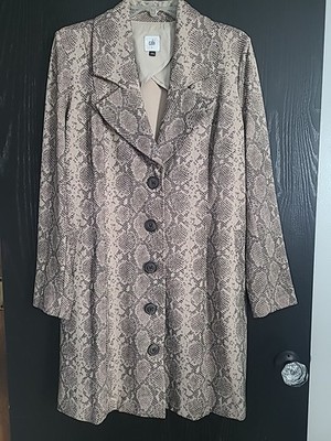 CABI 4114 King Cobra Snake Print Ponte Knit Beige Black Coat Jacket ...