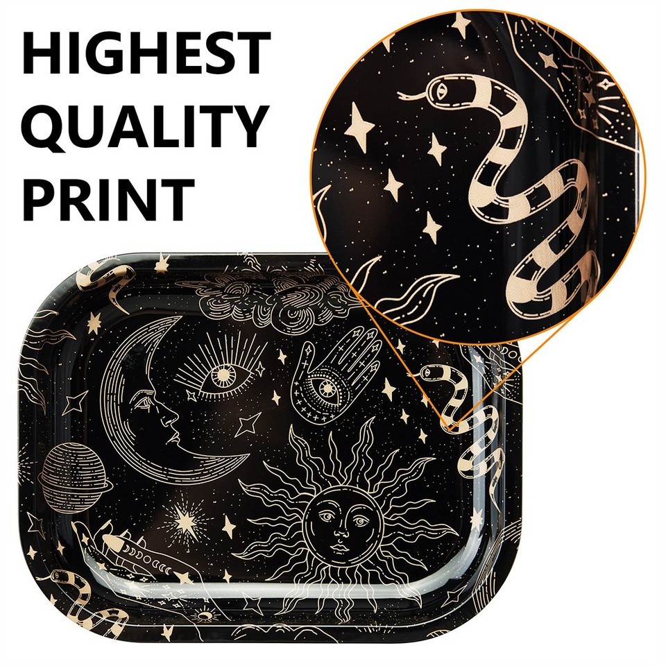 Magic Printing Rolling Tray Set with Grinder, Metal Rolling Tray Combo ...