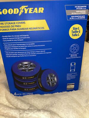 Official Goodyear 29" 73.6cm Tire Storage Covers 4 Piece Set Adjustable ...
