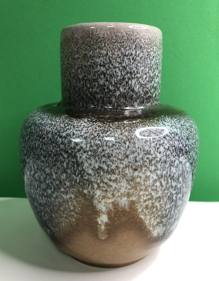 Vintage MCM Royal Hickman Pottery Vase Unique Brown Blue Cream Tan ...