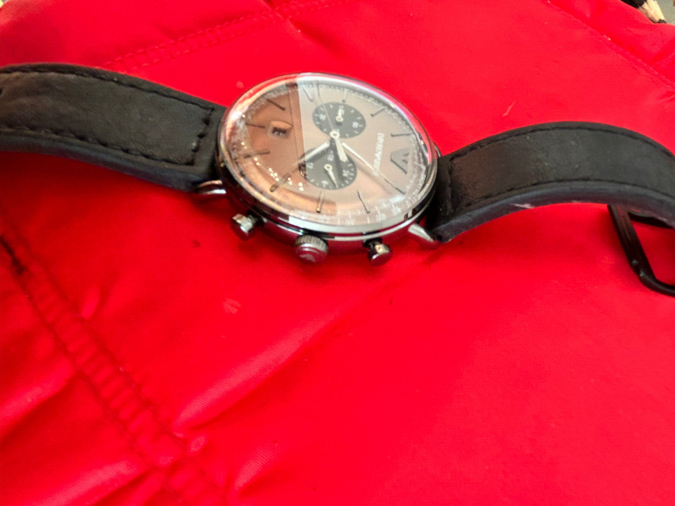 New Emporio Armani Chronograph Date quartz Men watch AR11141 Brown Dial ...