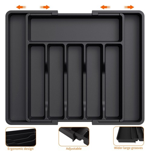 Utensil Drawer Organiser Expandable Adjustable Large Cutlery Tray for ...
