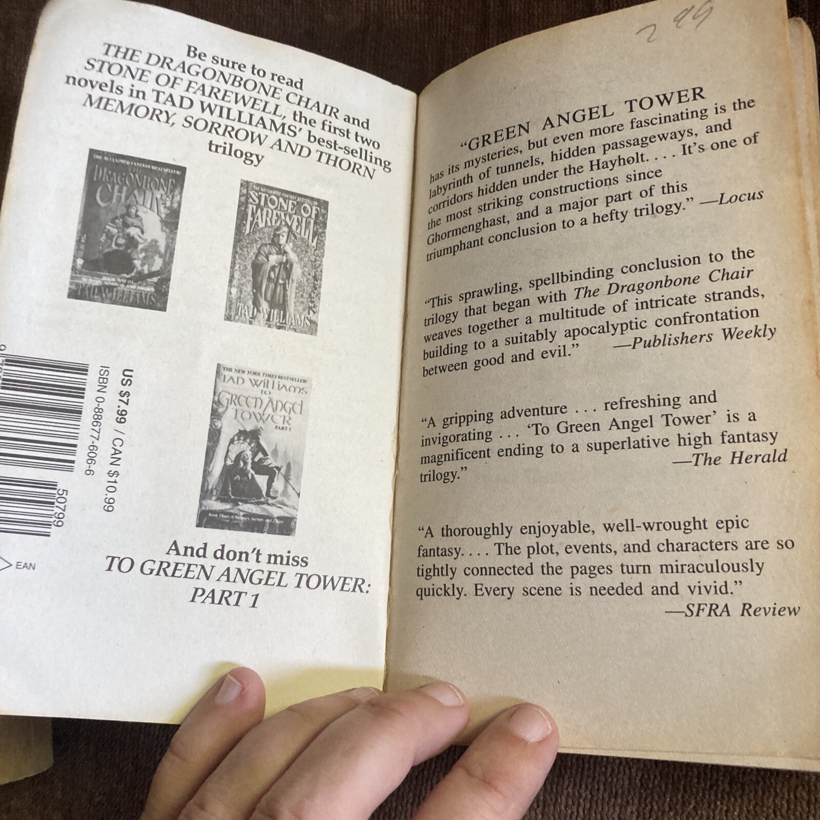 To Green Angel Tower Part 1 and 2, Tad Williams, 1st Paperback Printing ...