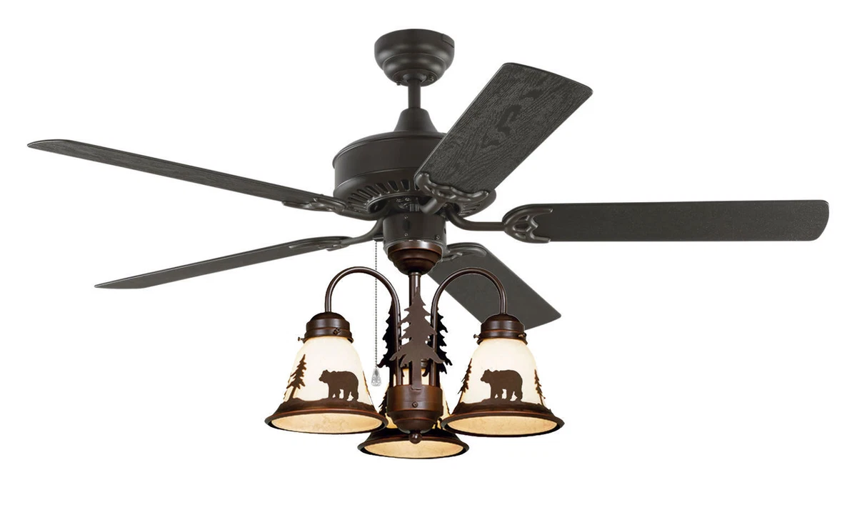 Rustic Ceiling Fans Bears | Shelly Lighting