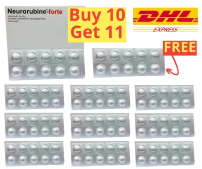 10X Neurorubine Forte 100s With Vitamin B1, B6, B12 For Nerves Free 1 ...