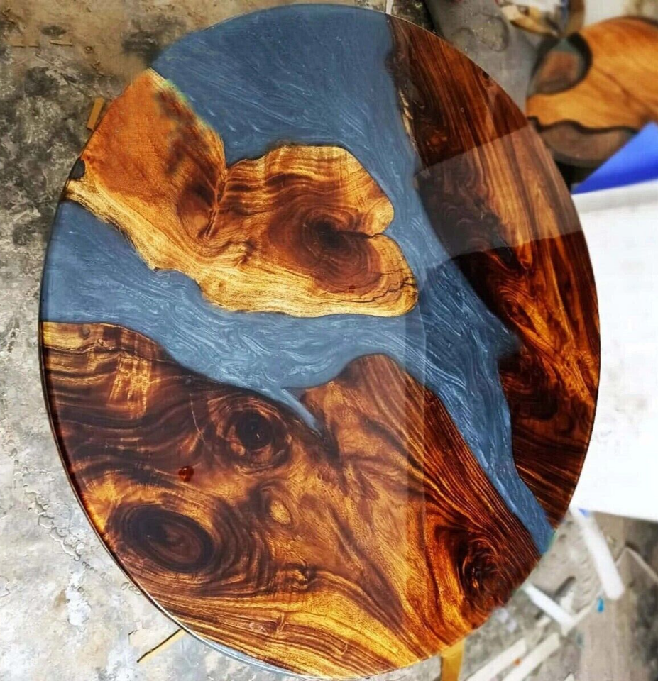 42" Epoxy Dining Table Top, Epoxy Resin Center Table Top, Round Table ...