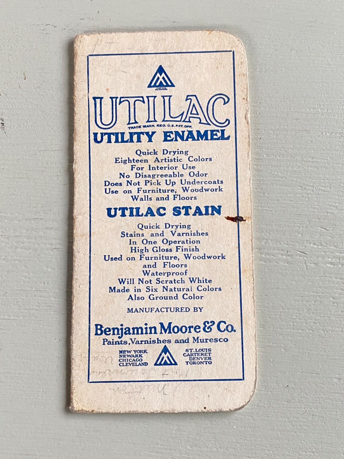 Vintage Advertising Pocket Notebook Utilac Utility Enamel Paint ...