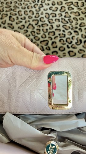 MICHAEL KORS Penelope Snake & MK Embossed Satchel Crossbody Handbag ...