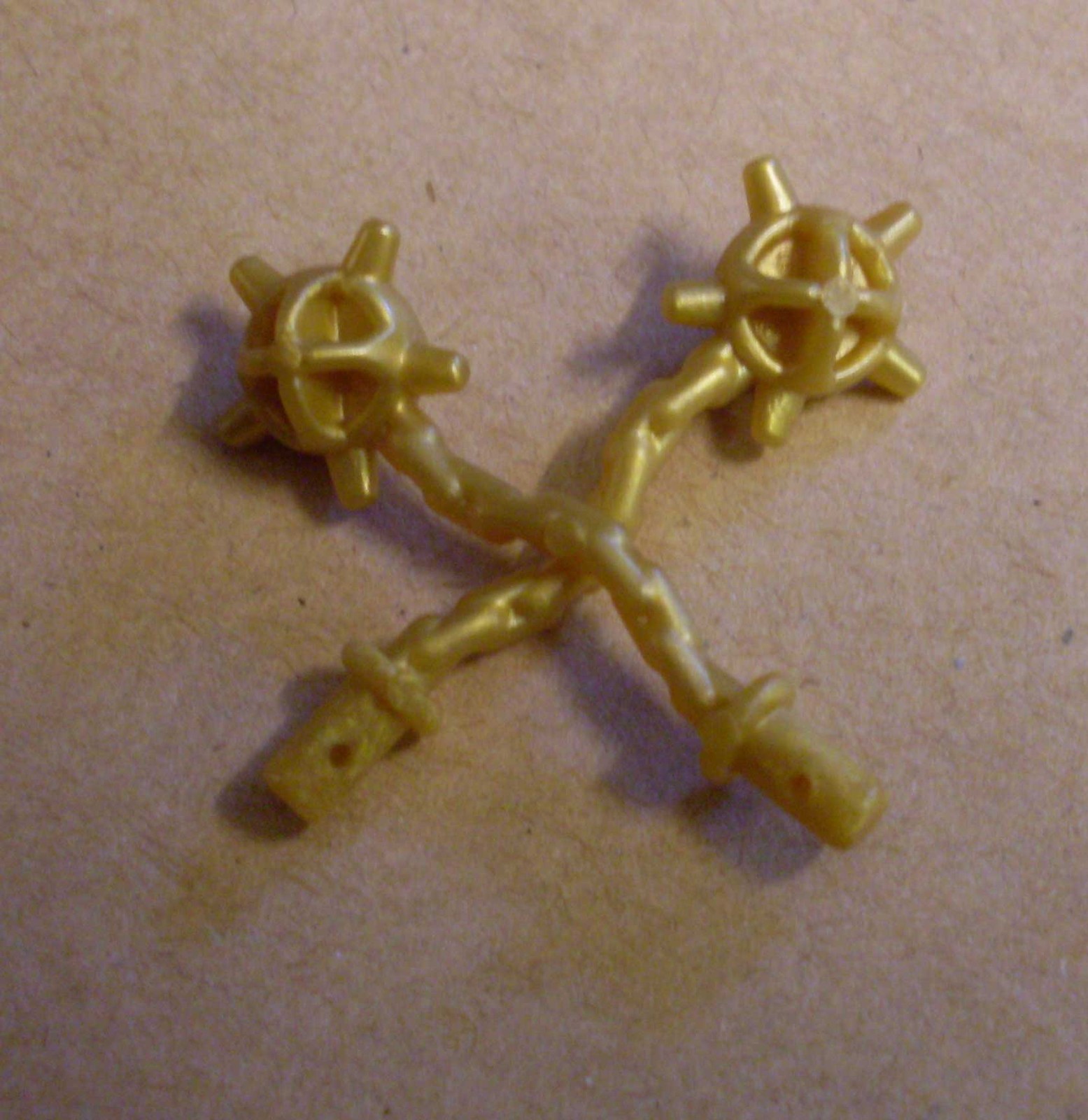 2 Lego Morgensterne Morgenstern gold Spiked Flail Waffen für Ritter ...