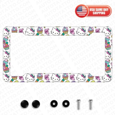 Cute Colorful Custom Hello Kitty License Plate Frame Cover Holder ...