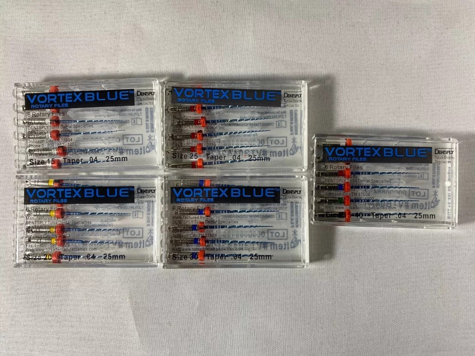 Dentsply Tulsa Dental Vortex Blue 25mm all Taper rotary files 6/pk (all ...