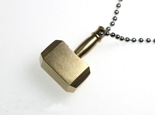 Brass Thor's Hammer Necklace Knife Pendant Bead Keychain Knapsack ...