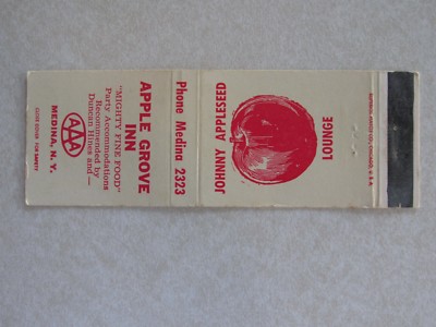 d418 Matchbook Cover New York NY Apple Grove Inn Medina Johnny ...