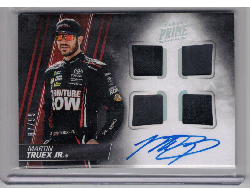2018 Panini Prime MARTIN TRUEX Jr. Quad Race-Used Autograph Card 87/99 ...
