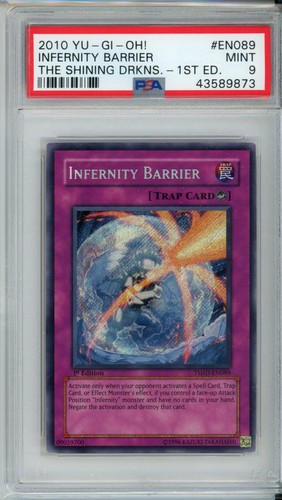 YUGIOH 1ST ED TSHD-EN089 Infernity Barrier Secret Rare PSA 9 Mint ...