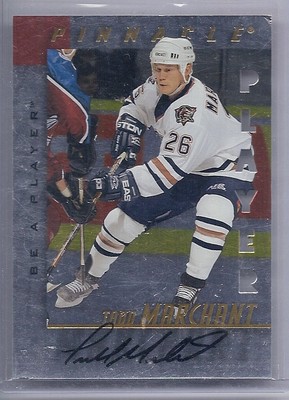 1997-98 BE A PLAYER TODD MARCHANT DIE CUT AUTOGRAPH BAP AUTO 72 OILERS ...