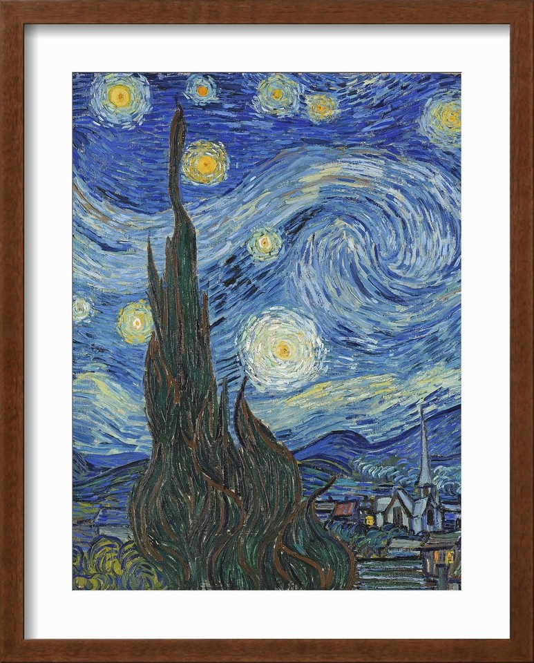 Framed Wall Art Prints The Starry Night, June 1889 (Detail) by Vincent ...