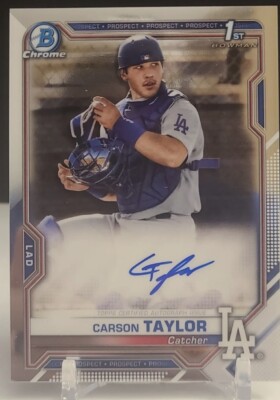 2021 Bowman Chrome Carson Taylor 1st Auto Autograph #CPA-CT Dodgers ...