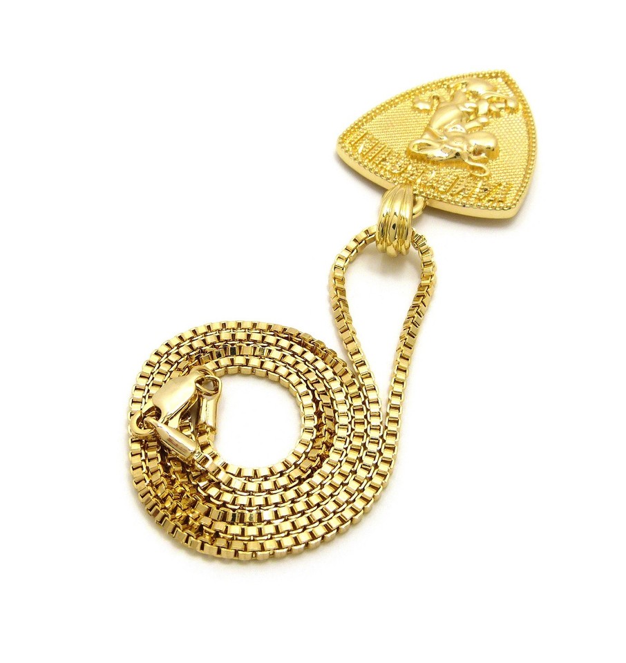 NEW YAMBORGHINI PENDANT & 24" BOX/CUBAN/ROPE CHAIN HIP HOP NECKLACES ...