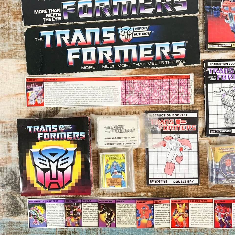 Vintage G1 Transformers Paperwork and Cards Misc Lot | eBay