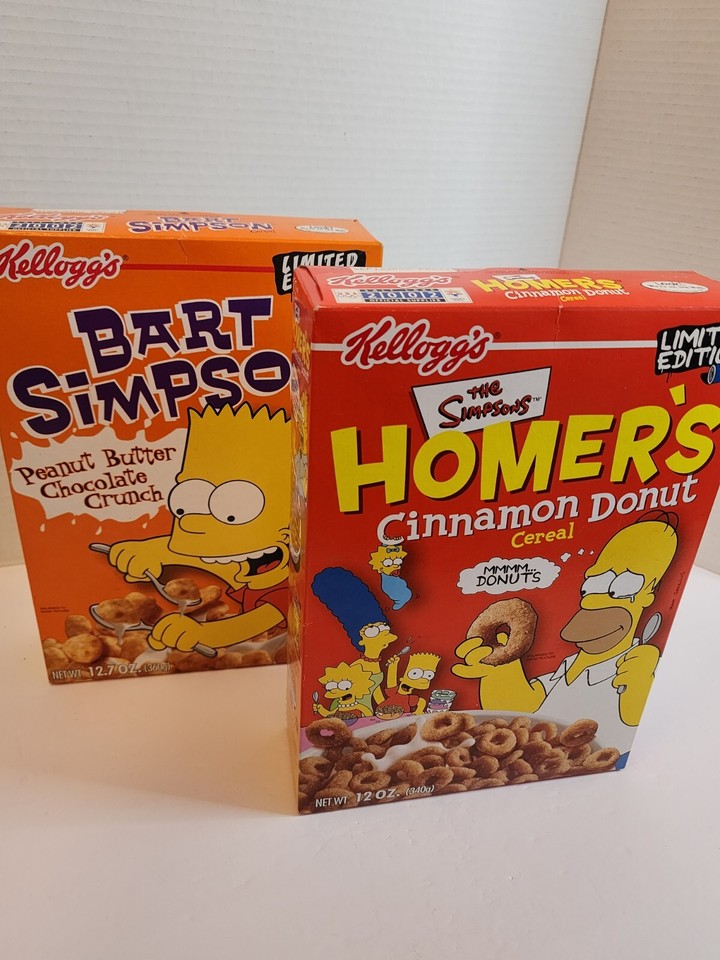 Kellogg's Limited Edition 2002 Simpsons Cereal Boxes - Homer and Bart ...