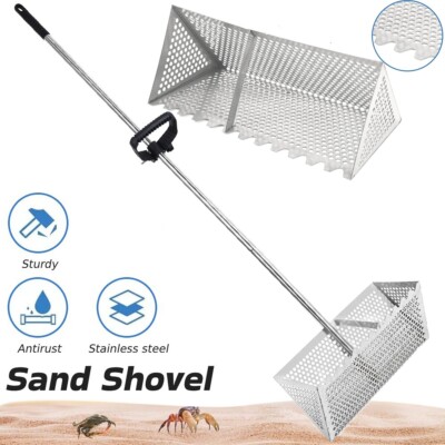 Detachable Long Handle Sand Fleas Rake Beach Stainless Steel Sand ...