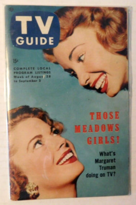 TV GUIDE #28 Aug 1953 Jayne and Audrey Meadows Cover | eBay