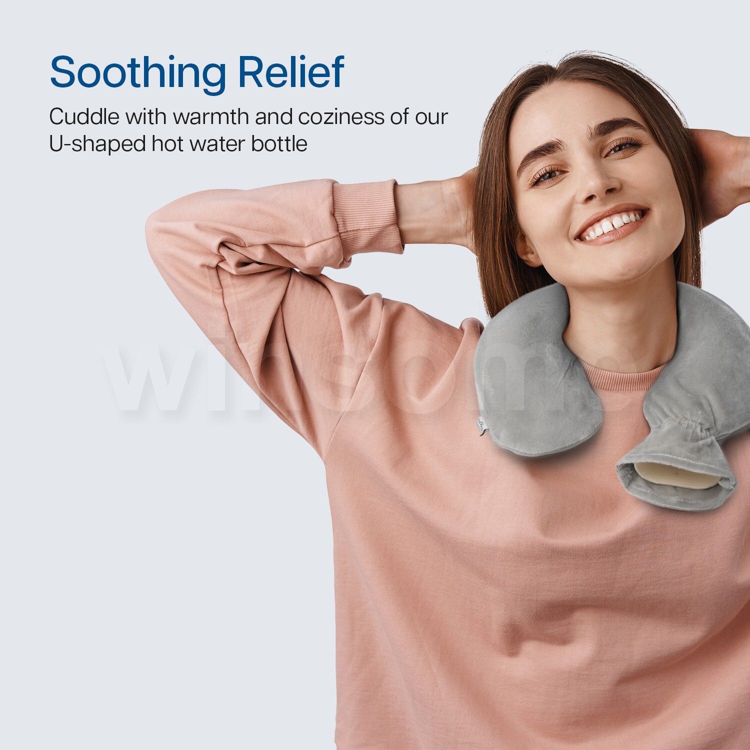 Neck & Shoulder Hot Water Bottle Warm Fleece Cover Ultimate Relax ...