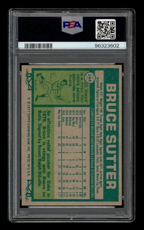 1977 Topps Set-Break #144 Bruce Sutter Rookie PSA 8 NM-MT | eBay