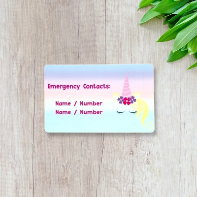 ICE Card Emergency Contacts PVC wallet card - In case of emergency ...