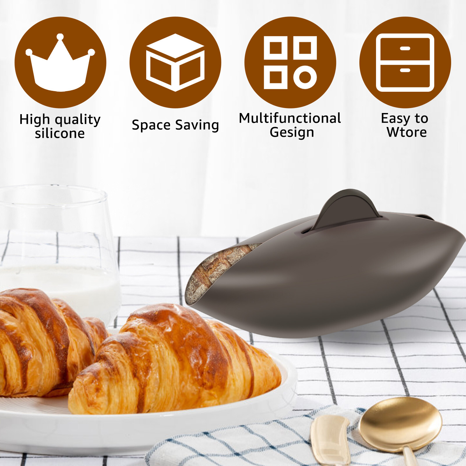 2Pcs Silicone Bread Maker Heat Resistant Silicone Bread Loaf Bowl Easy ...